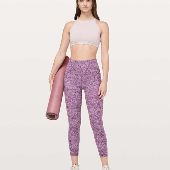 lululemon athletica | Pants & Jumpsuits | Lululemon Purple Floral Align ...